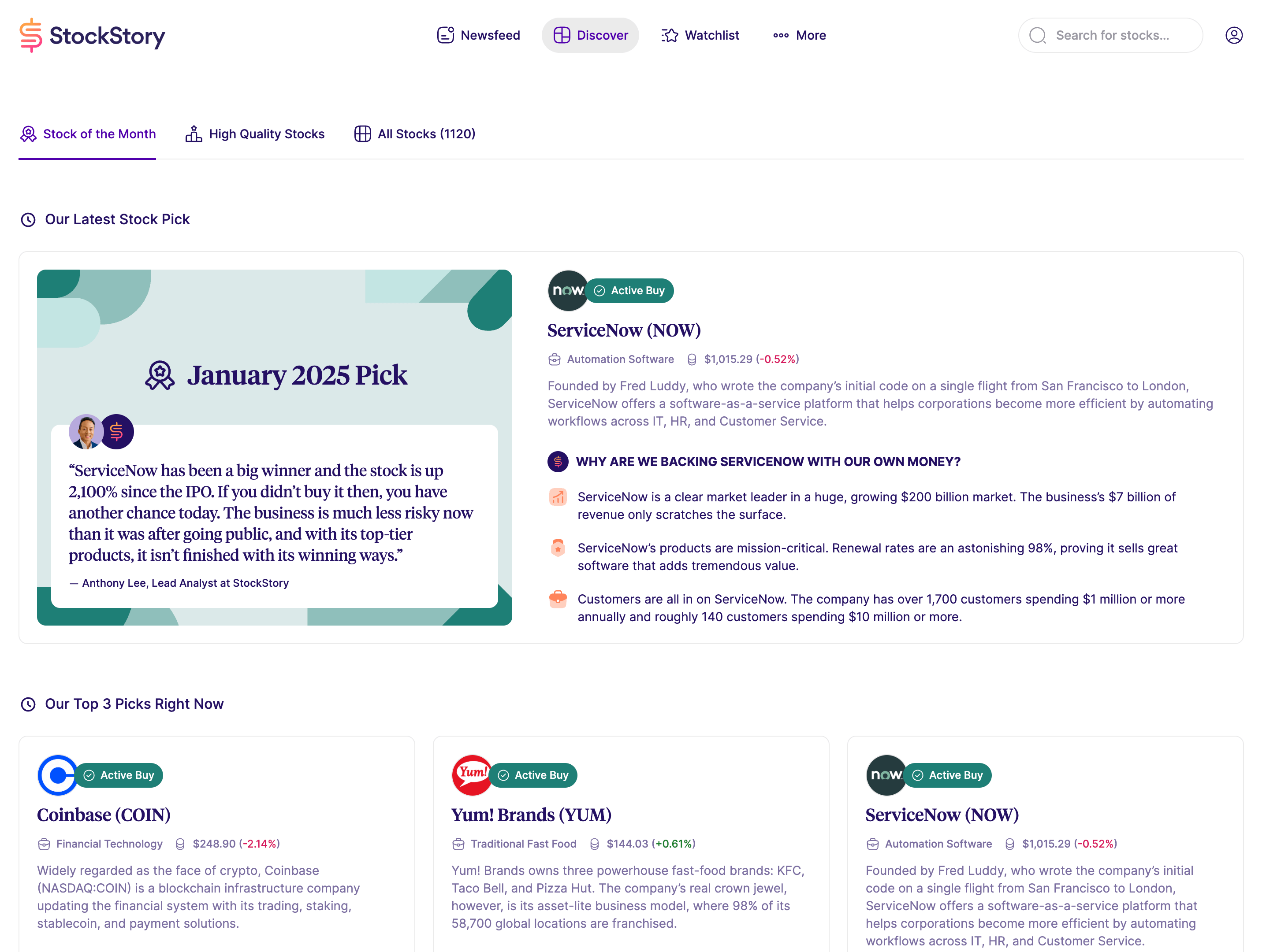 StockStory — Upgrade